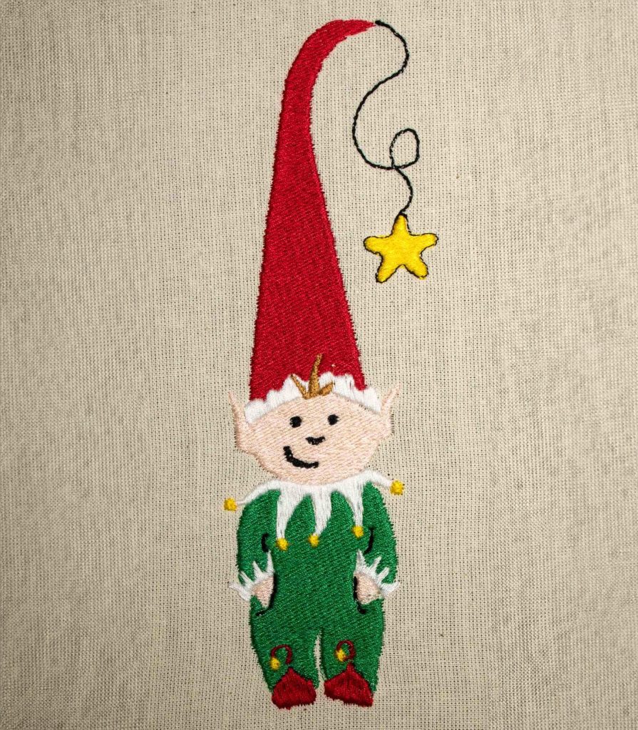 Machine Embroidery Designs by Doodle Threads - Elfie the Christmas Helper